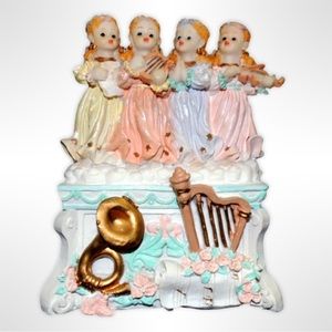 Accents | Vintage Ceramic Treasures Angel Music Box | Poshmark